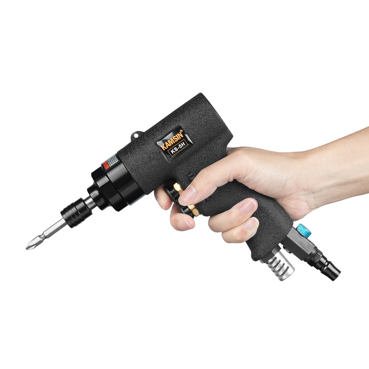 KAMSIN KS-5H Pneumatic Screwdriver Gun - 11000 RPM, 80Nm Torque, Forwa ...